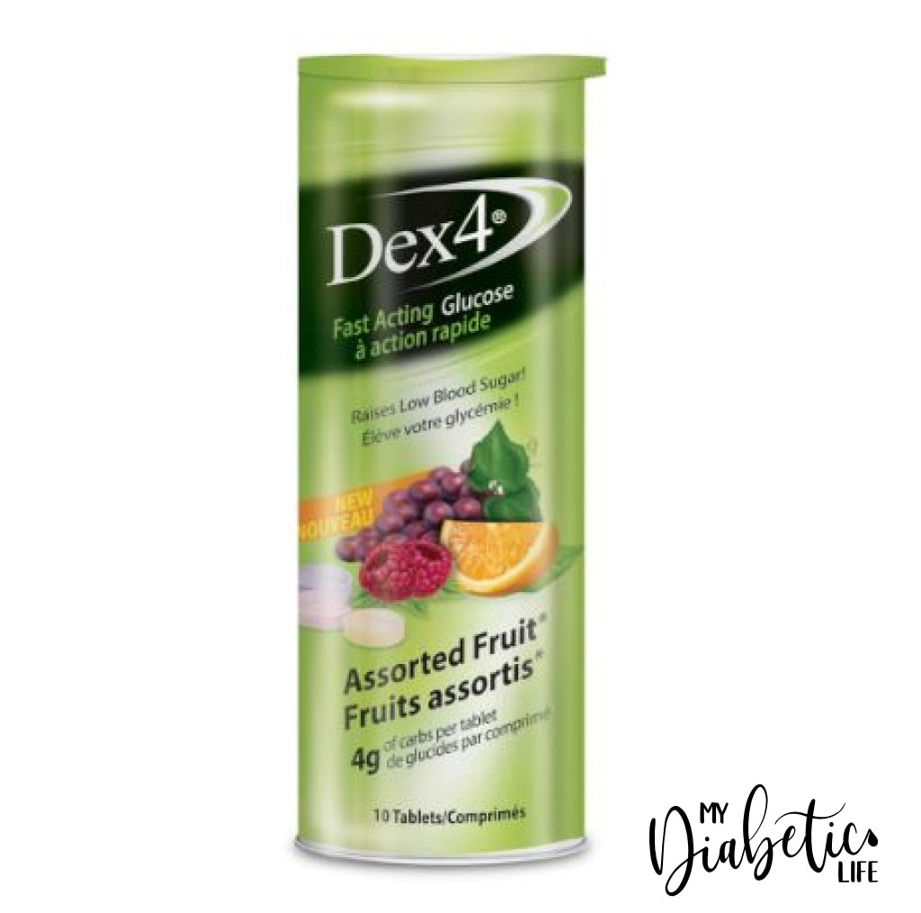 Dex4 Glucose Tablets - Assorted Fruits (10 tabs) – MyDiabeticLife