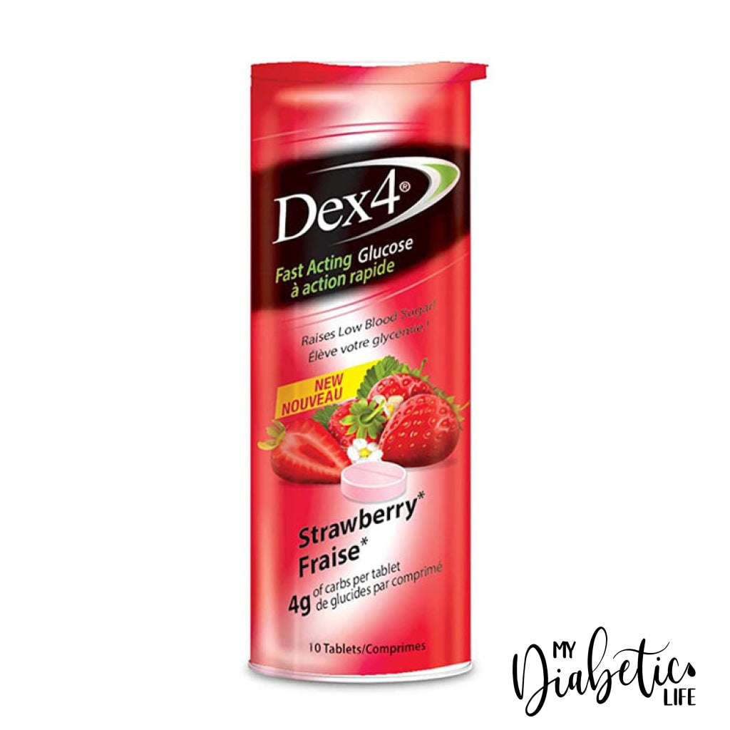 Dex4 Glucose Tablets - Strawberry (10 tabs) – MyDiabeticLife